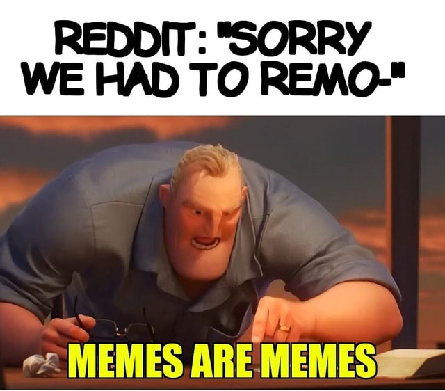 REDDIT: "SORRY WE HAD TO REMO-" er MEMES ARE MEMES - iFunny