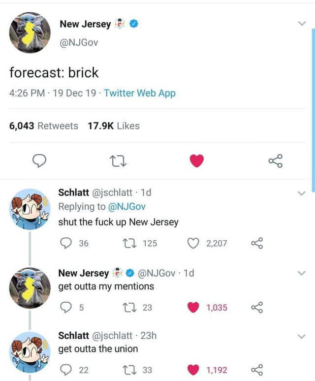 New Jersey forecast: brick Retweats Ukes Schlatt @jschlatt Replying to ...