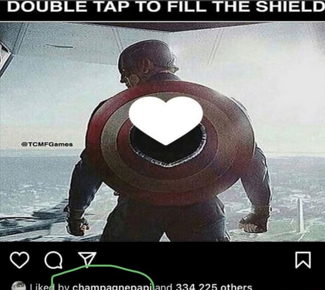 DOUBLE TAP TO FILL THE SHIELD @TCMFGames I athere - iFunny