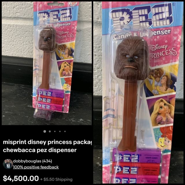Misprint disney princess packac chewbacca pez dispenser Pa dobbybouglas (434) 100% positive ...