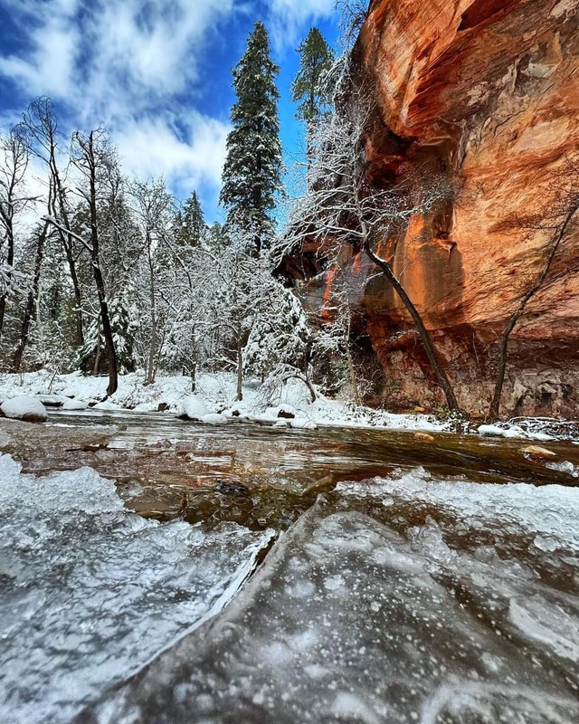 Sedona Arizona, in February 2024 after a snowstorm. One of the most ...