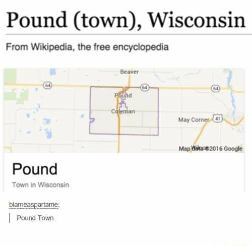 Pound (town), Wisconsin From Wikipedia, the free encyclopedia May Comer ...