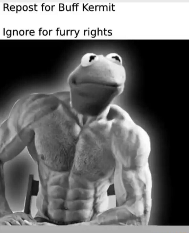 Repost for Buff Kermit Ignore for furry rights - iFunny