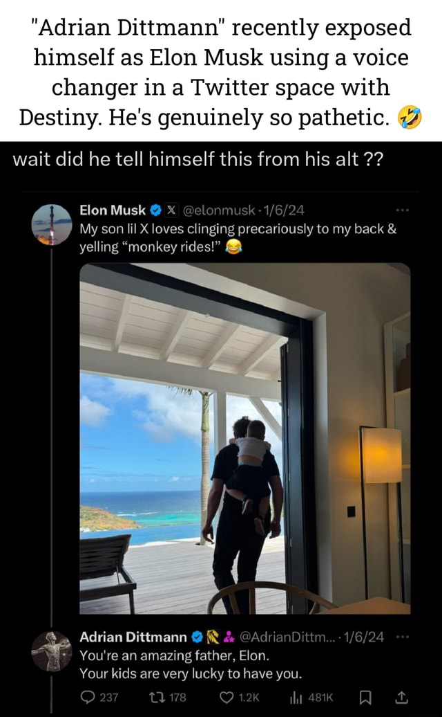 "Adrian Dittmann" recently exposed himself as Elon Musk using a voice ...