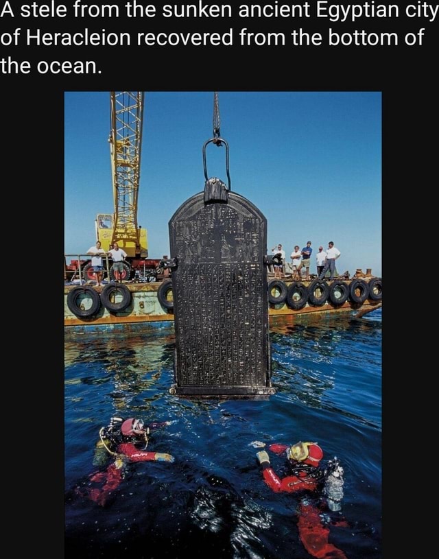 A stele from the sunken ancient Egyptian city of Heracleion recovered ...