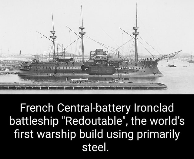 French Central-battery Ironclad battleship "Redoutable", the world's ...
