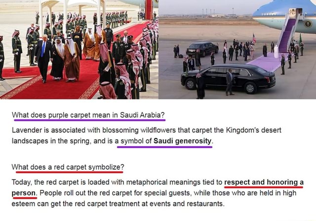What does purple carpet mean in Saudi Arabia? Lavender is associated ...