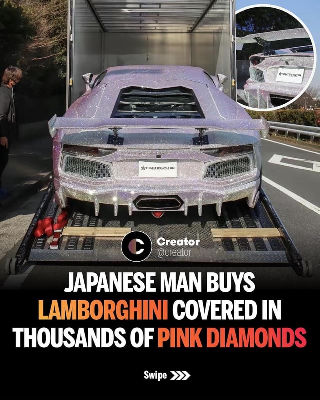 This Japanese man purchased a custom Lamborghini fully covered in pink ...