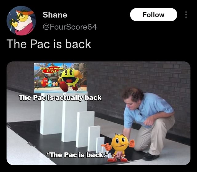 @FourScore64 The Pac is back The Pat is actually back "The Pac is - )