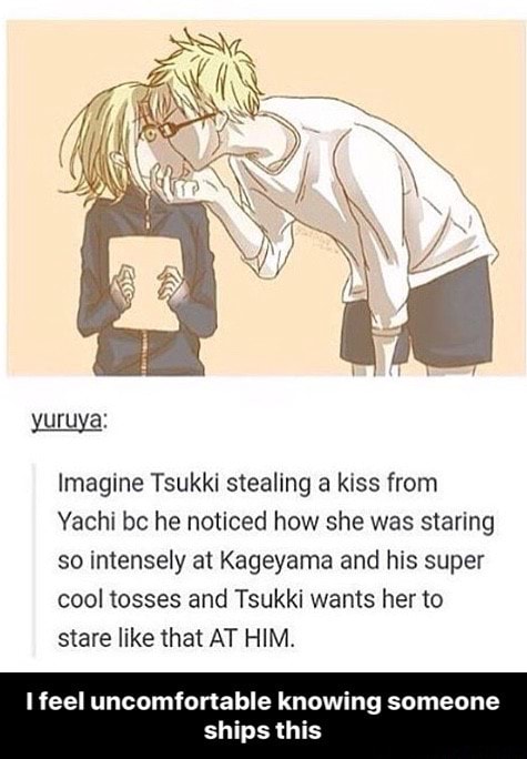 Imagine Tsukki Stealing A Kiss From Yachi Bc He Noticed How She Was Staring So íntensely At