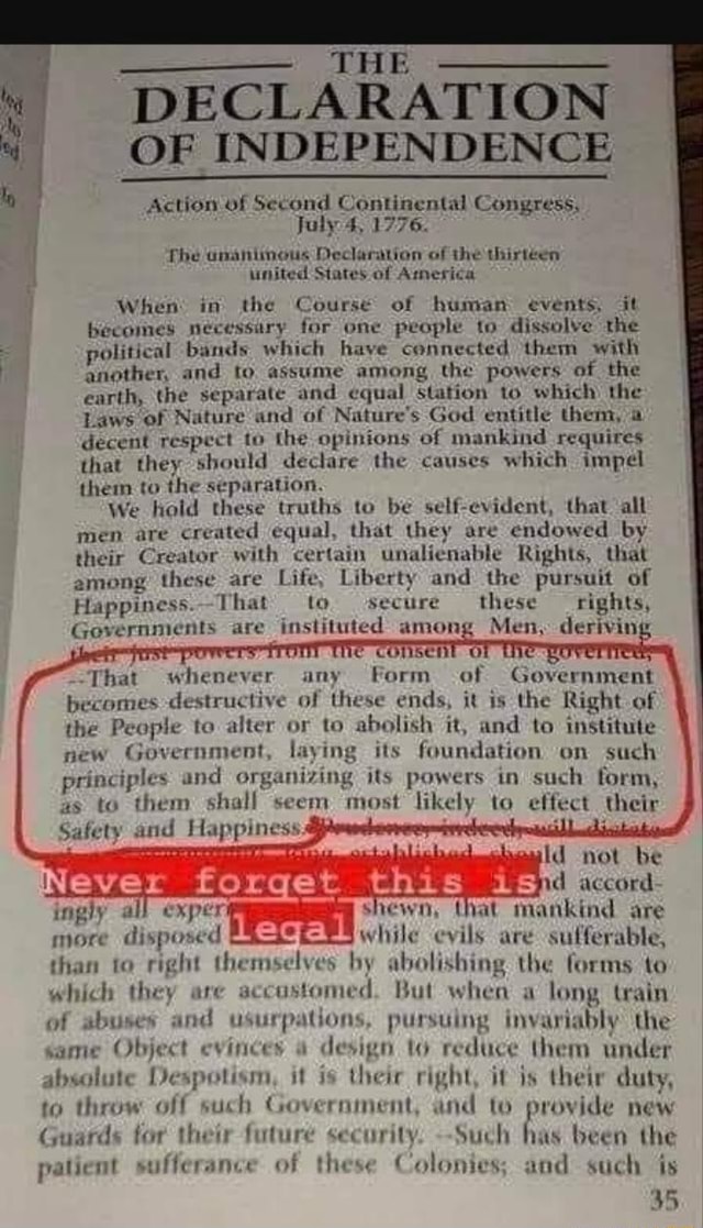 THE DECLARATION I I OF INDEPENDENCE Action of Second Continental ...