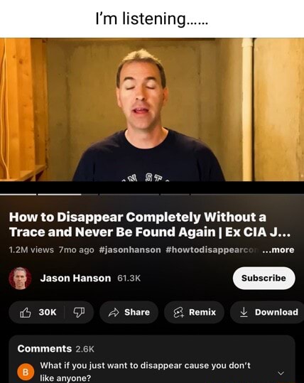 YouTube feature - I'm listening How to Disappear Completely Without a ...