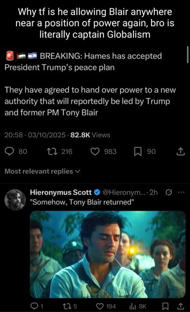 Why tf is he allowing Blair anywhere near a position of power again ...