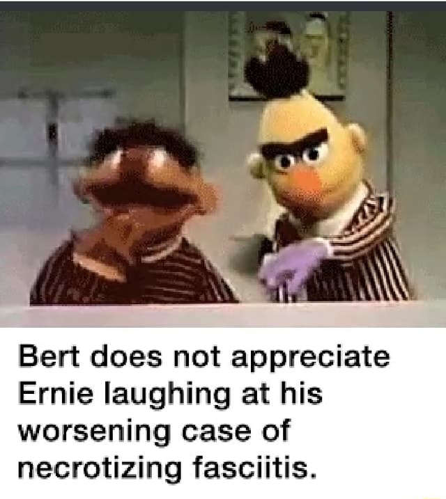 Bert does not appreciate Ernie laughing at his worsening case of ...