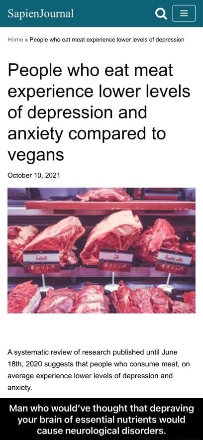 PienJou Home " People who eat meat experience lower levels of ...