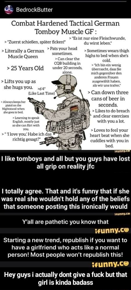 Combat Hardened Tactical German Tomboy Muscle GF Literally a German ...