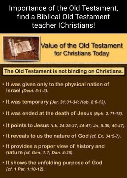 Importance of the Old Testament, find a Biblical Old Testament teacher ...