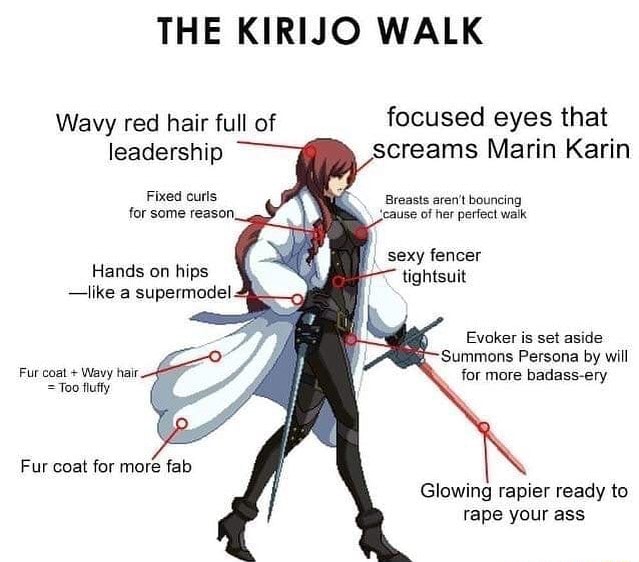 THE KIRIJO WALK Wavy red hair full of eyes leadership Marin Karin TS ...