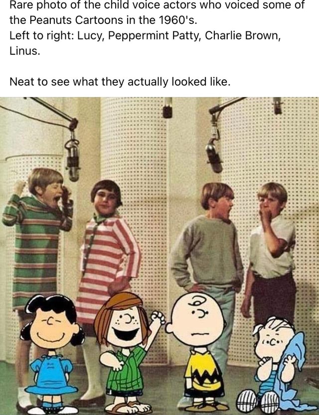 Rare photo of the child voice actors who voiced some of the Peanuts ...