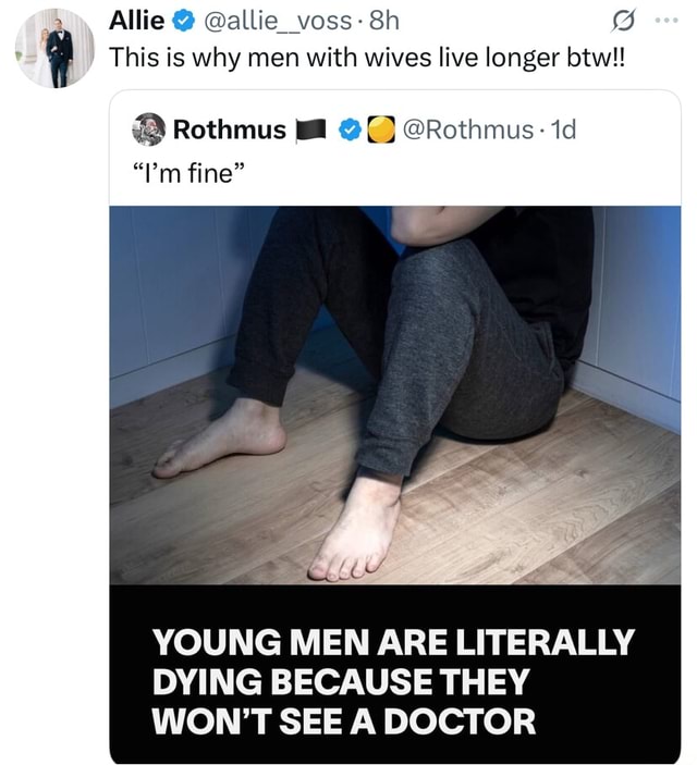 Allie @ "allic voss- Sh This is why men with wives live longer btw ...