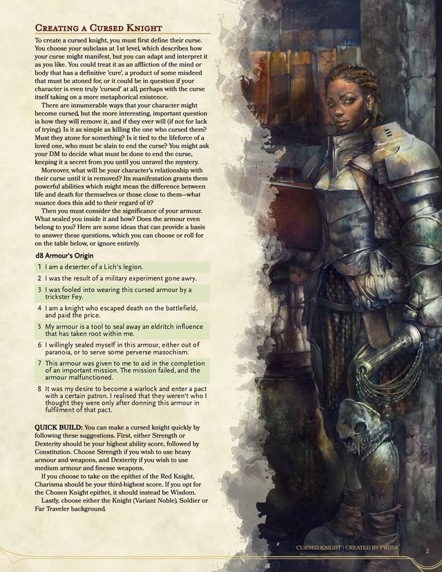 The Cursed Knight 2.5 - DnD 5e Homebrew Class - CREATING A CURSED ...