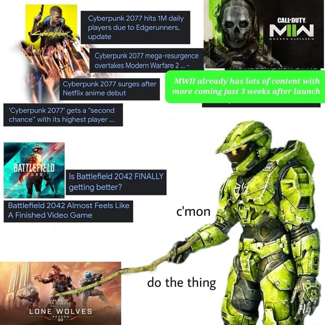 Cyberpunk 2077 hits daily CALL players due to Edgerunners, update MWIT ...