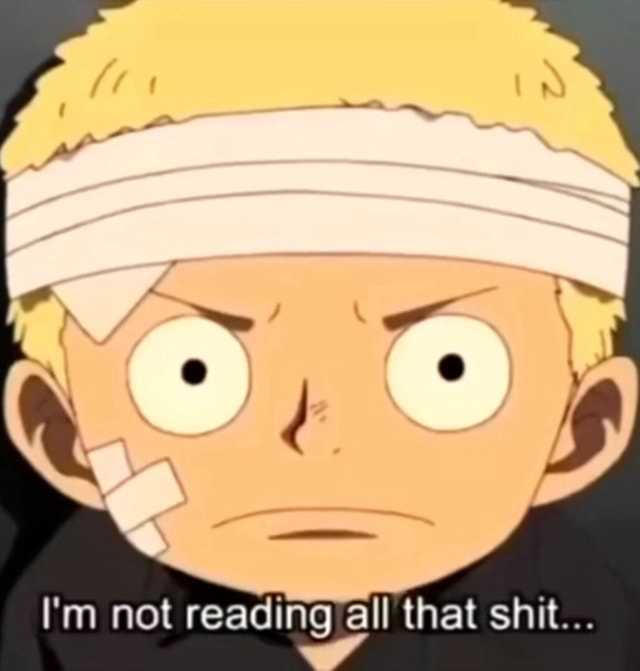 I'm not reading all that shit... - iFunny