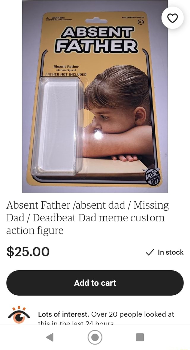 ABSENT FATHER Absent Father /absent dad / Missing Dad / Deadbeat Dad ...