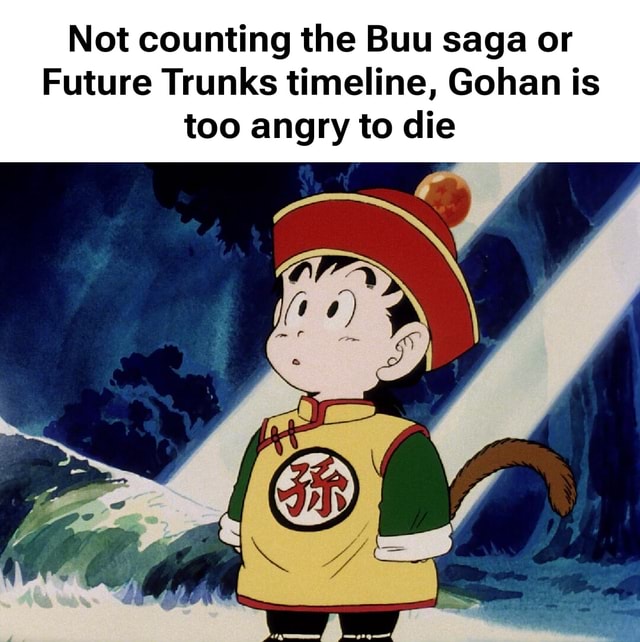 Not counting the Buu saga or Future Trunks timeline, Gohan is too angry ...