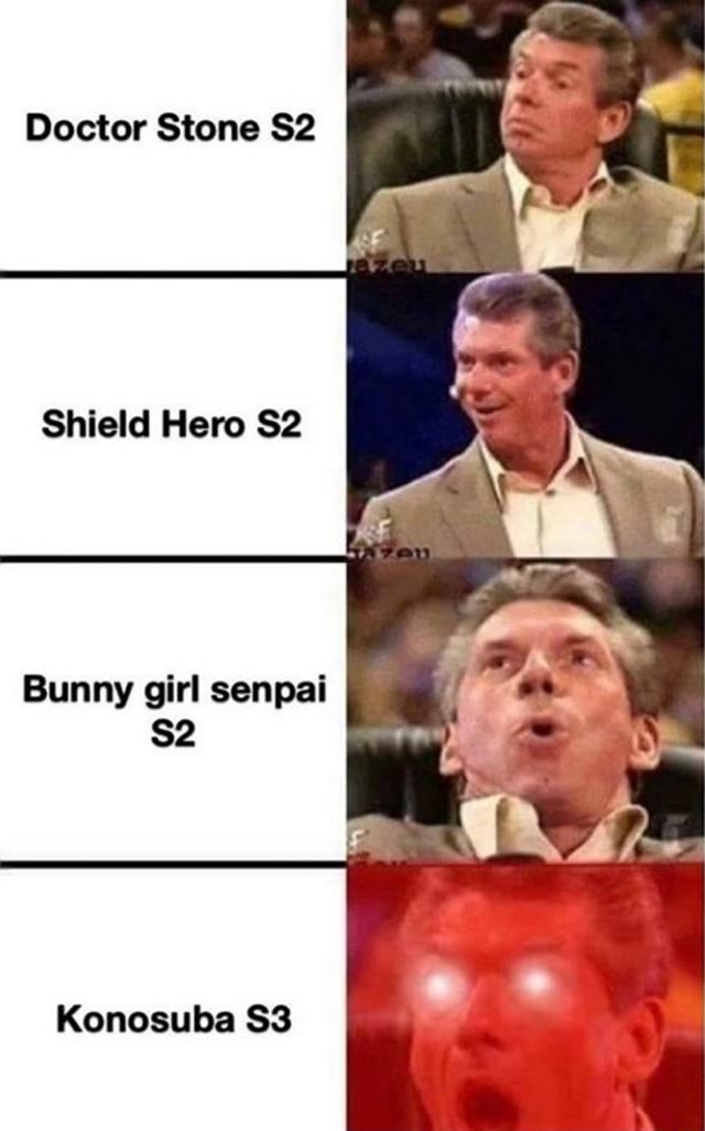 Doctor Stone Shield Hero Bunny girl senpai Konosuba - iFunny