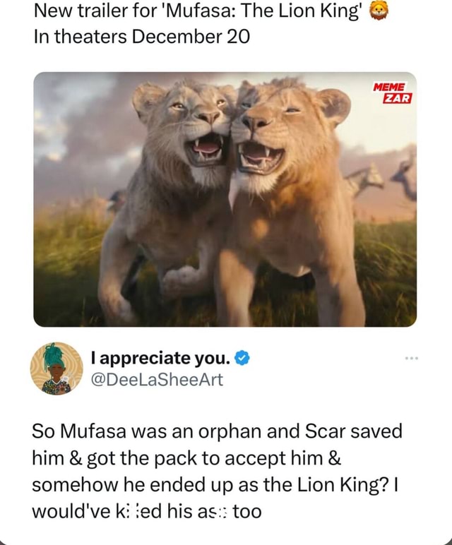 New trailer for 'Mufasa: The Lion King' In theaters December 20 ...