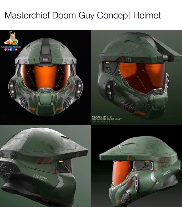 Masterchief Doom Guy Concept Helmet MJOLNIR MK VI-P PREATOR SUITED ...