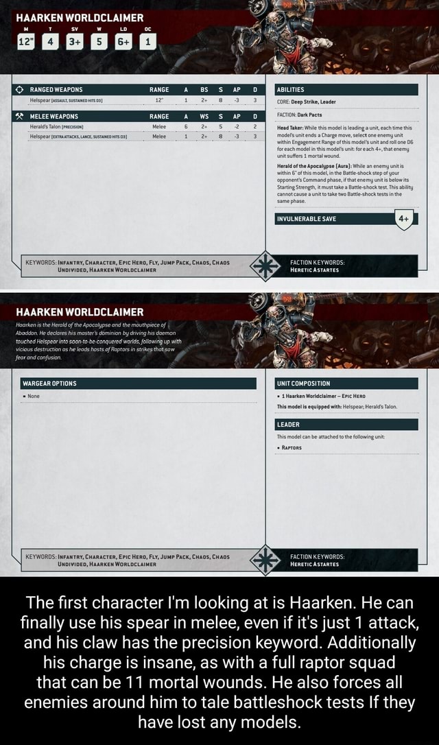 HAARKEN WORLDCLAIMER MELEE WEAPONS Lo oc wEAPONS Helspear fassauuy ...