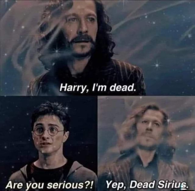 Harry, I'm dead. Are you serious?! Ye Dead Sirius. - iFunny
