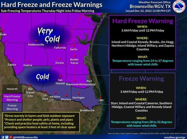 Hard Freeze and Freeze Warnings 'Sub-Freezing Temperatures Thursday ...
