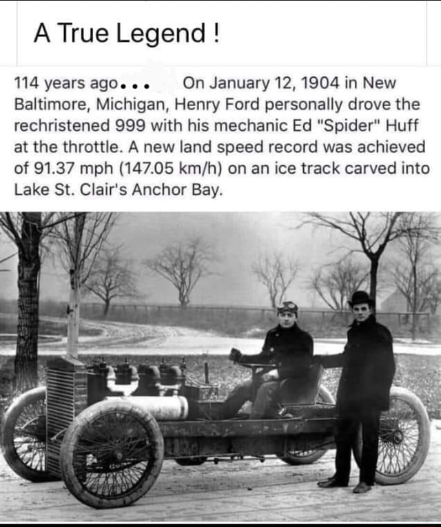 A True Legend ! 114 years agOeee On January 12, 1904 in New Baltimore ...