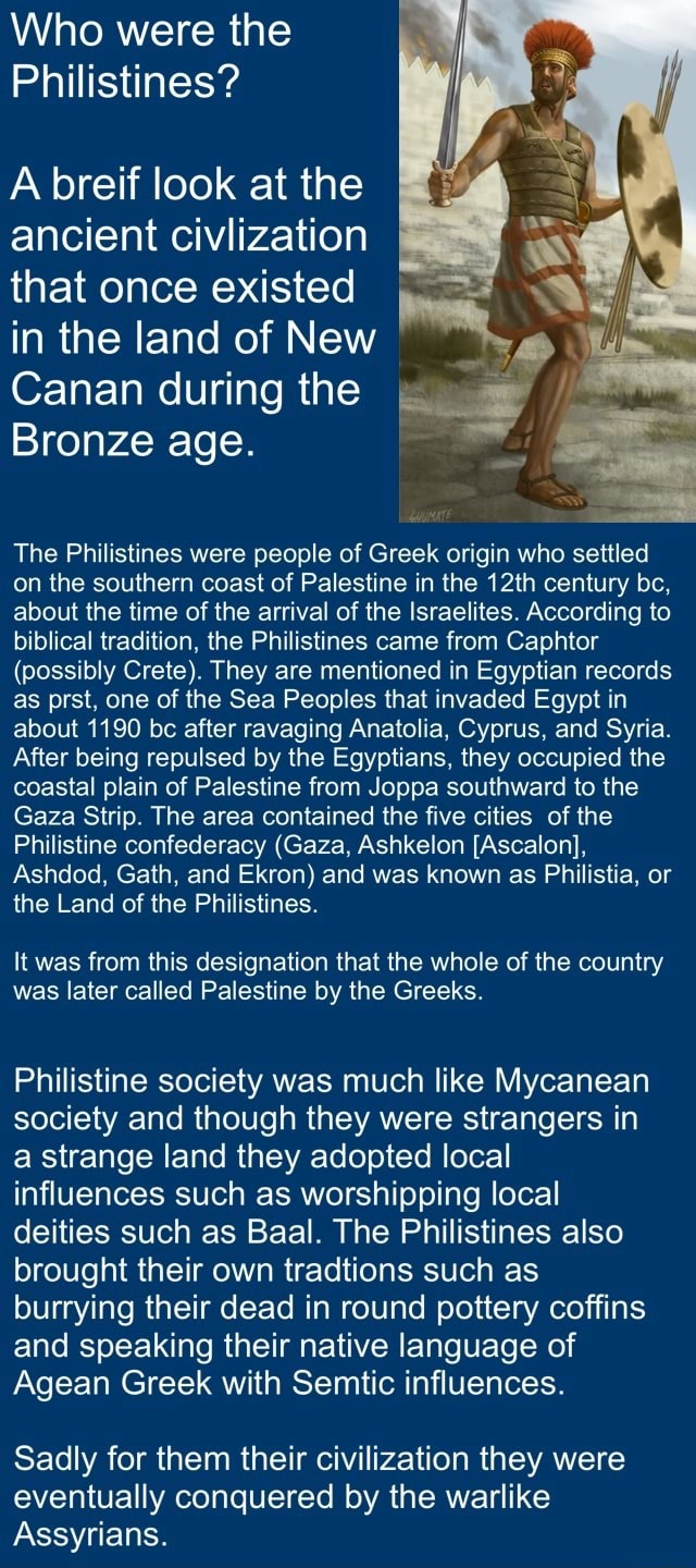 Who were the Philistines? A breif look at the ancient civlization that ...
