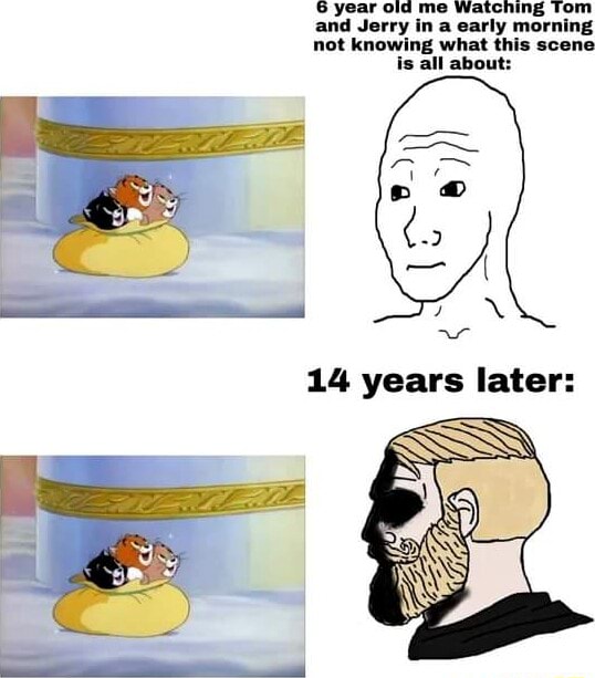 Year old me Watching tom and Jerry in a early morning not knowing what ...