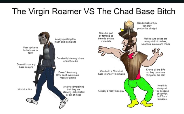 The Virgin Roamer VS The Chad Base Bitch Always pushing too much and ...