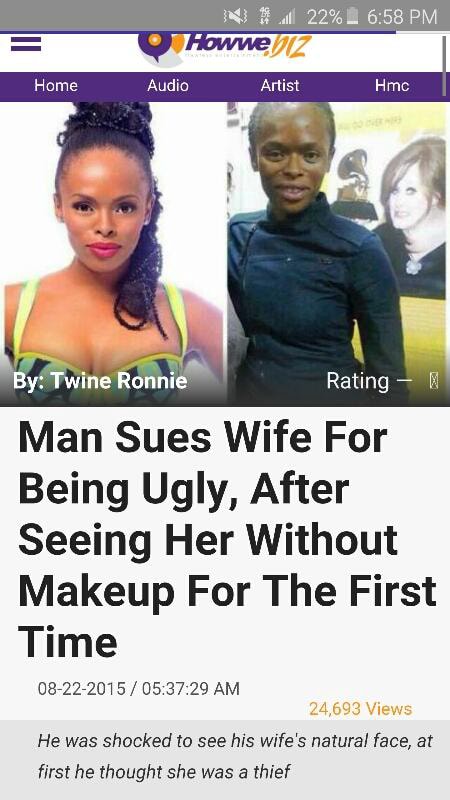 Man Sues Wife For Being Ugly, After Seeing Her Without Makeup For The ... Man Sues Wife For Being Ugly, After Seeing Her Without Makeup For The ...