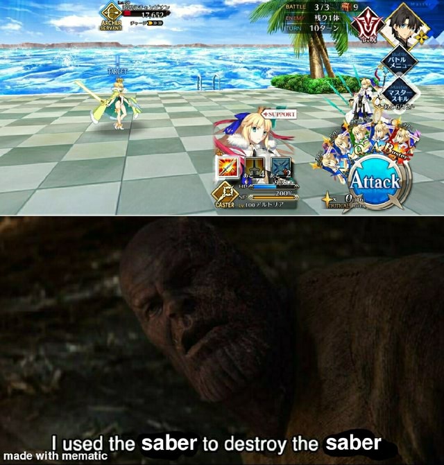 I used the saber to destroy the saber - iFunny