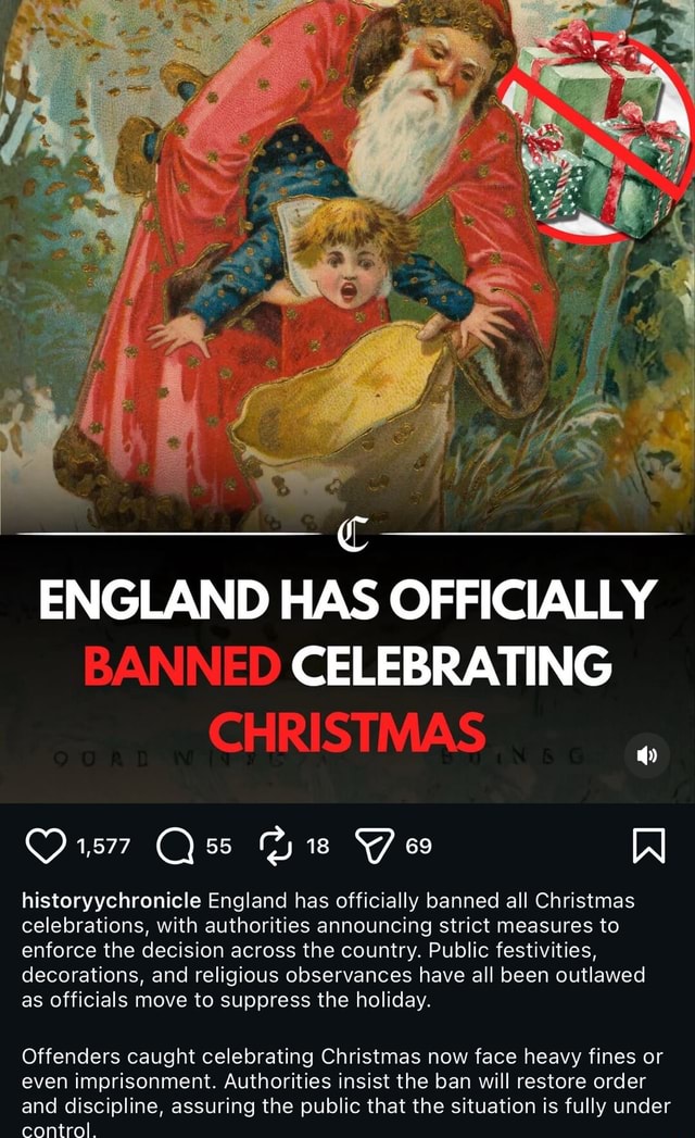 ENGLAND HAS OFFICIALLY BANNED CELEBRATING CHRISTMAS 1577 18 ...
