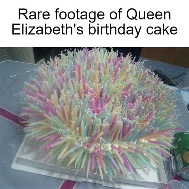 Rare footage of Queen Elizabeth's eli cake - iFunny