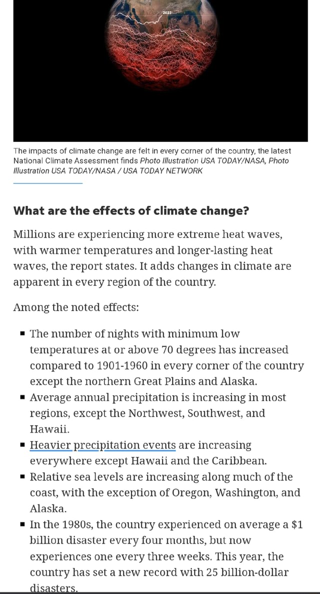 The impacts of climate change are felt in every corner of the country ...