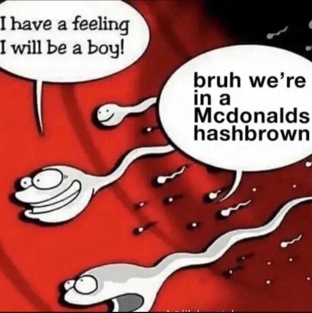 I have a feeling I will be a boy! bruh we're ina Mcdonalds hashbrown ...