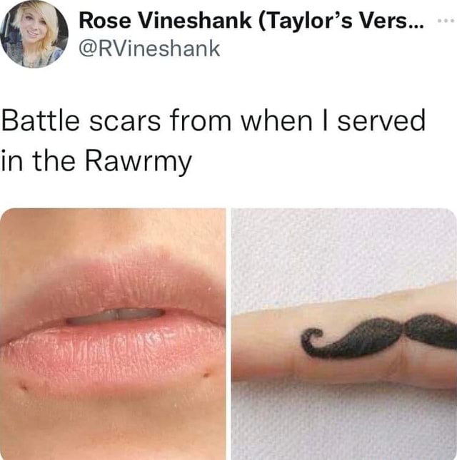 4 @RVineshank Battle scars from in the Rawrmy Rose Vineshank (Taylor's ...