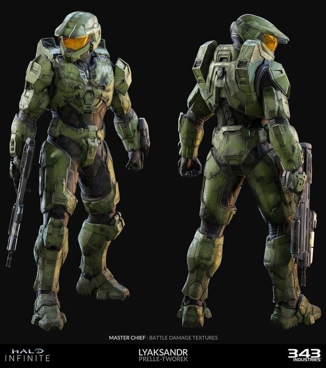 MASTER CHIEF : BATTLE DAMAGE TEXTURES HALD INFINITE - iFunny