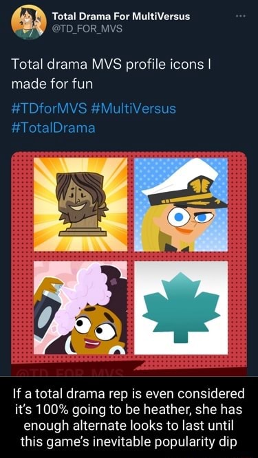 Drama MultiVersus Total drama MVS profile icons I made for fun #TDfo ...
