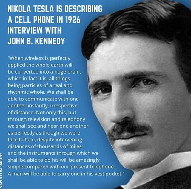 NIKOLA TESLA IS DESCRIBING A CELL PHONE IN 1926 INTERVIEW WITH JOHN B ...