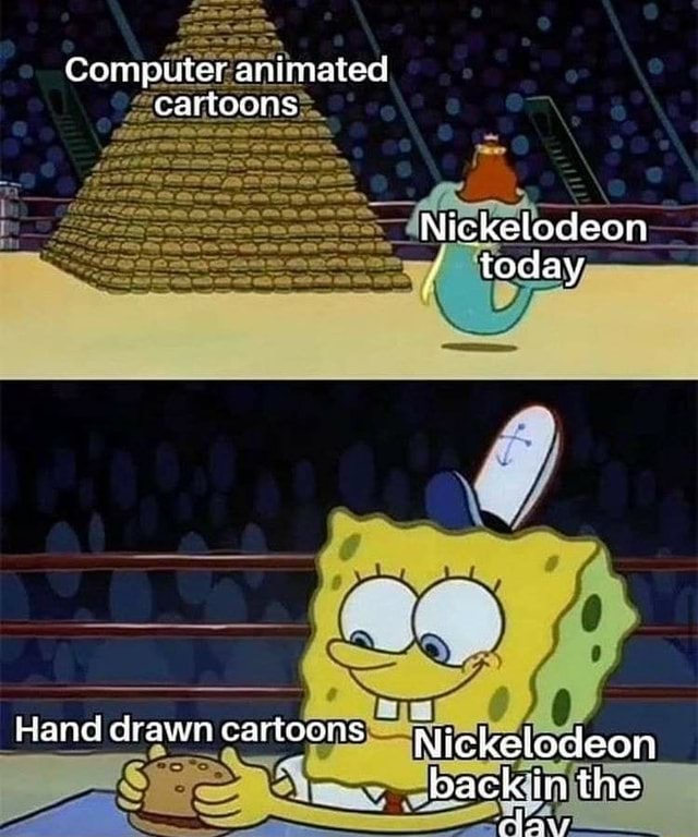 Computer animated cartoons Nickelodeon today Hand drawn carioons ...